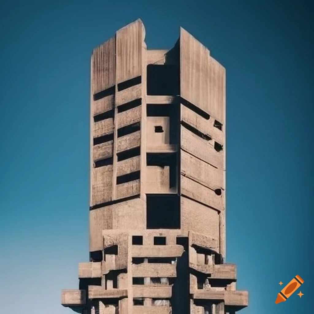 Brutalist architectural style on Craiyon