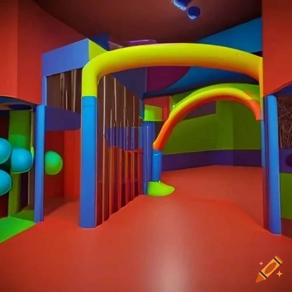 Wacky indoor playground with a liminal atmosphere on Craiyon