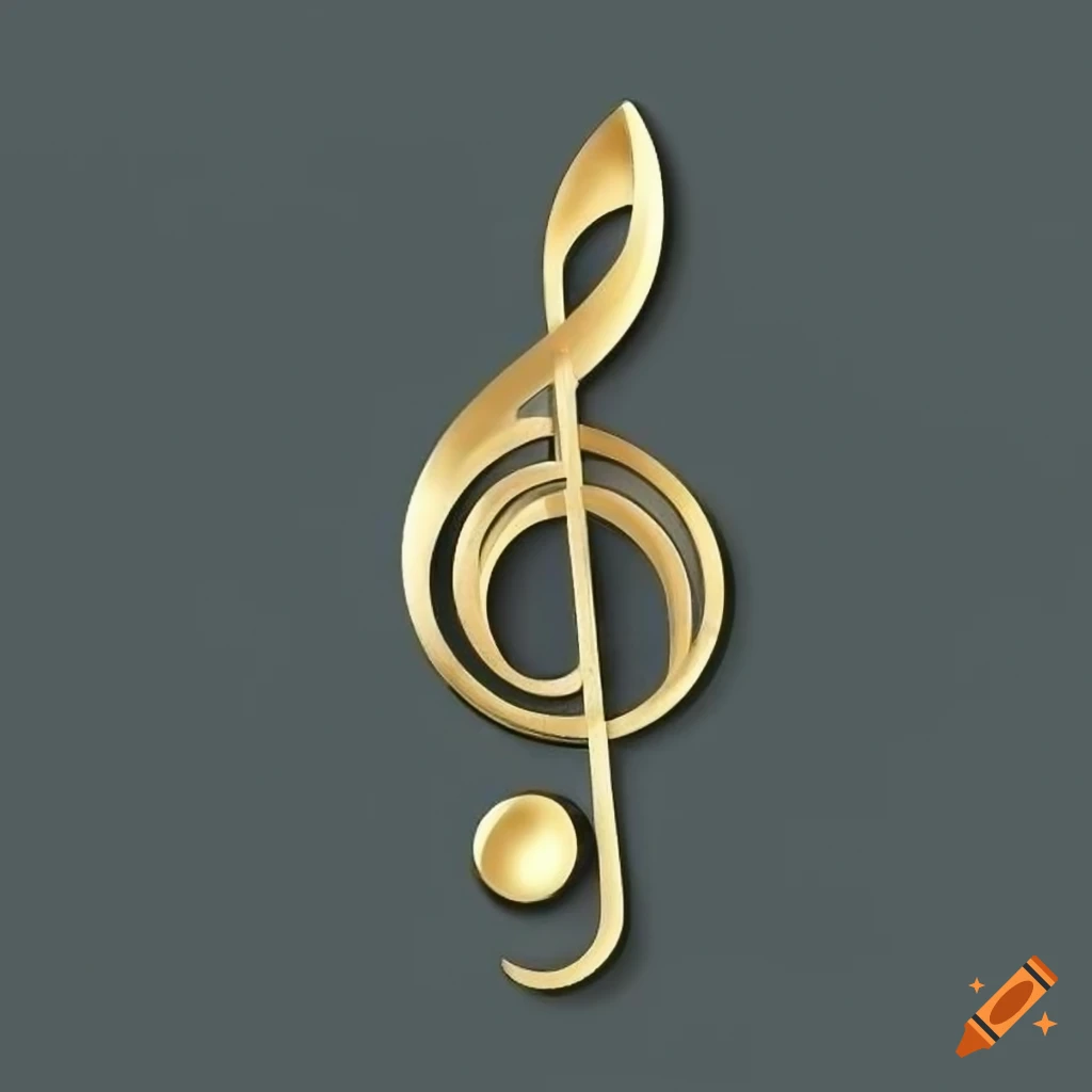 Gold g clef in black art deco style on Craiyon