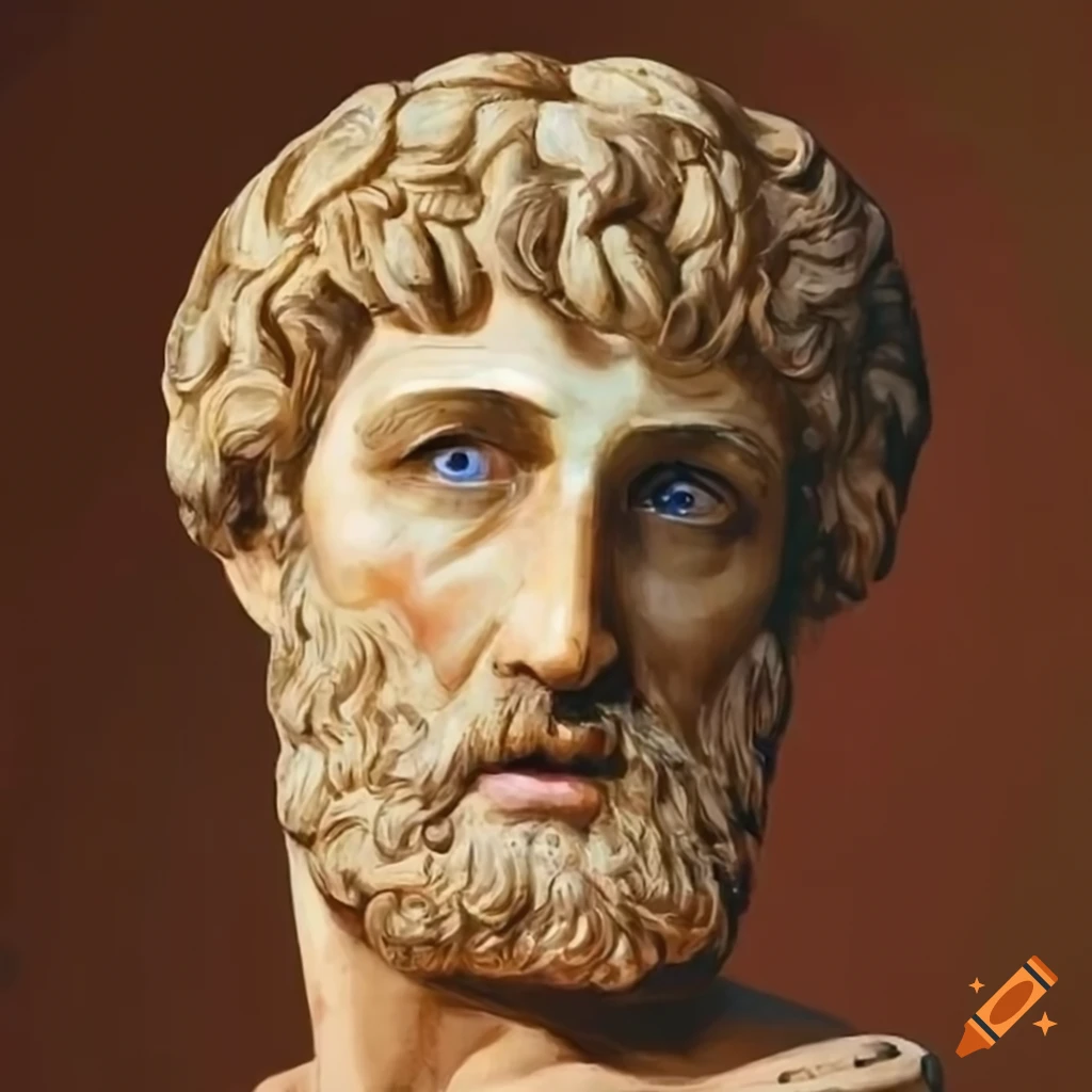 Pythagoras with math calculations on face on Craiyon