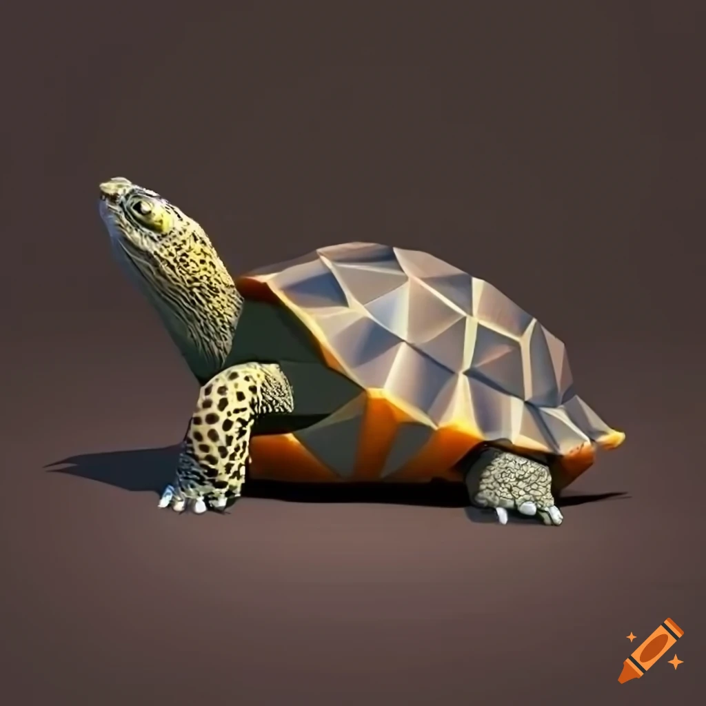 Polygon turtle illustration on Craiyon