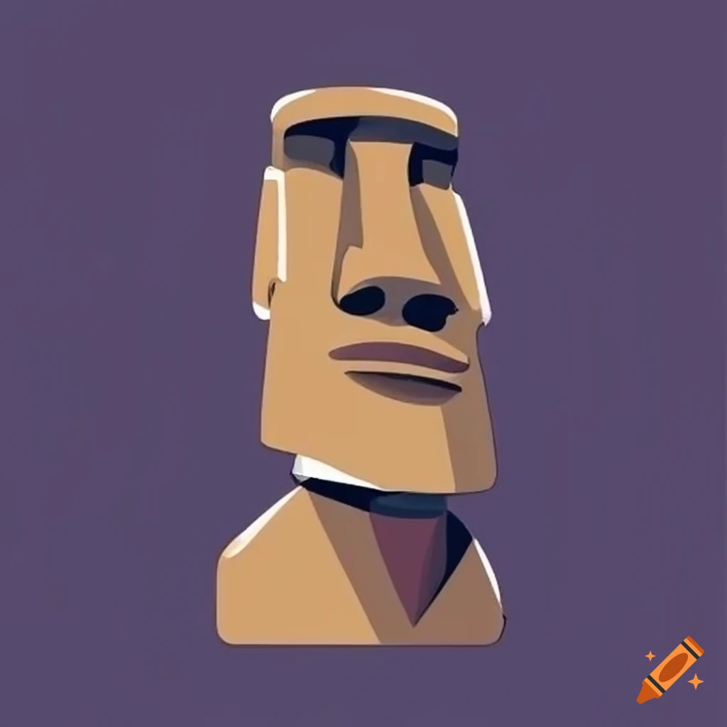Moai statues depicted in a humorous style on Craiyon