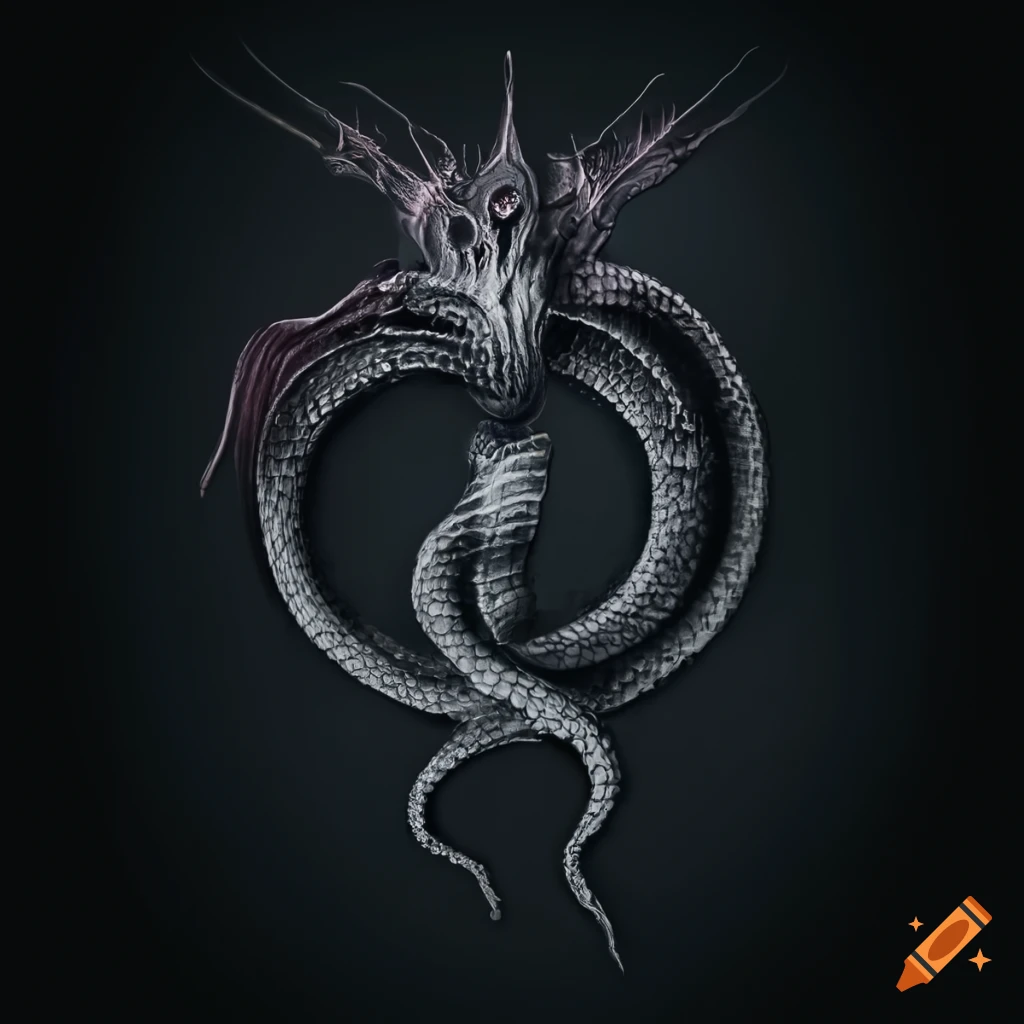 Dark logo of 'serpent of light' on Craiyon