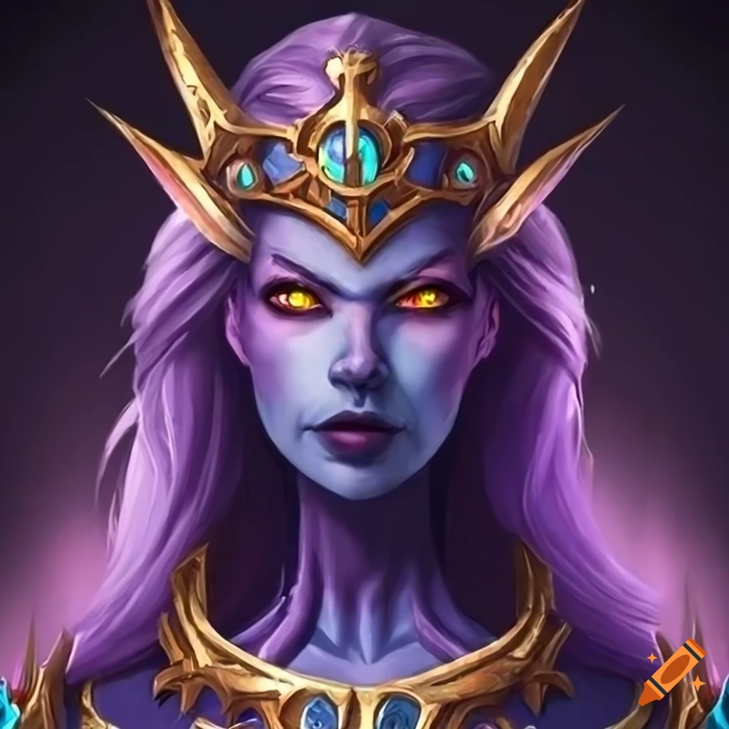 Detailed portrait of Warcraft character Queen Azshara from Warbringers ...