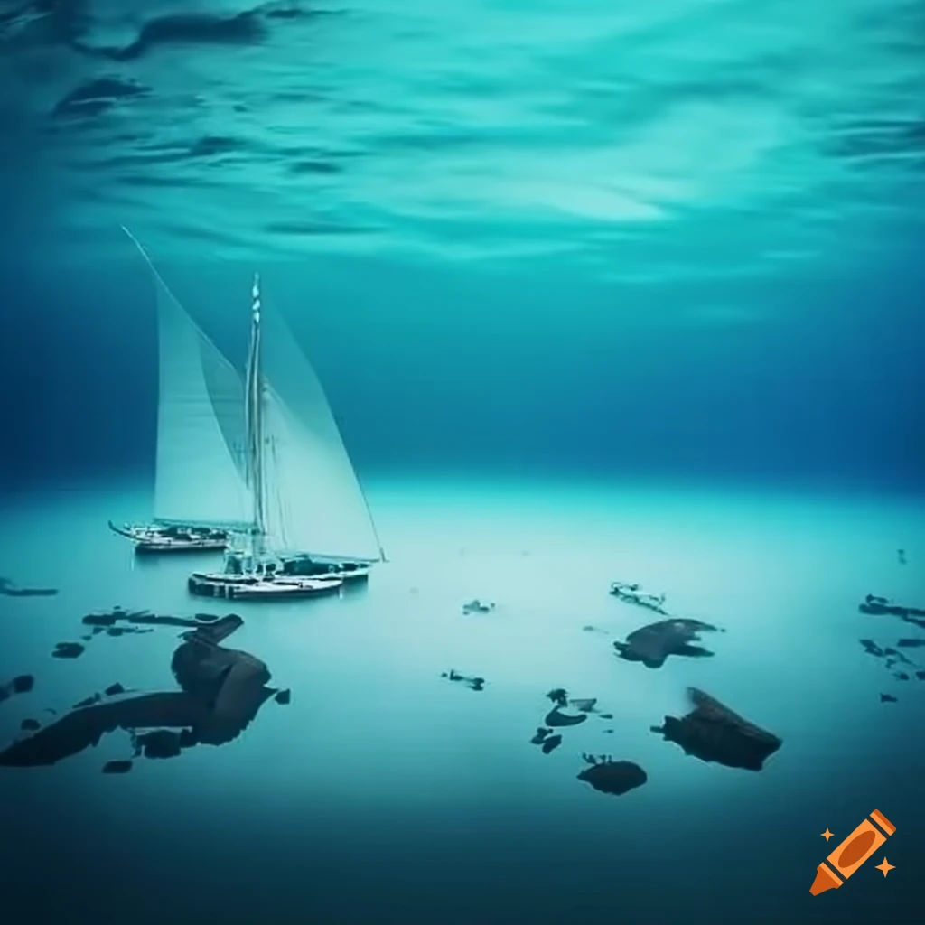 Personal computers and servers sailing in the sea on Craiyon