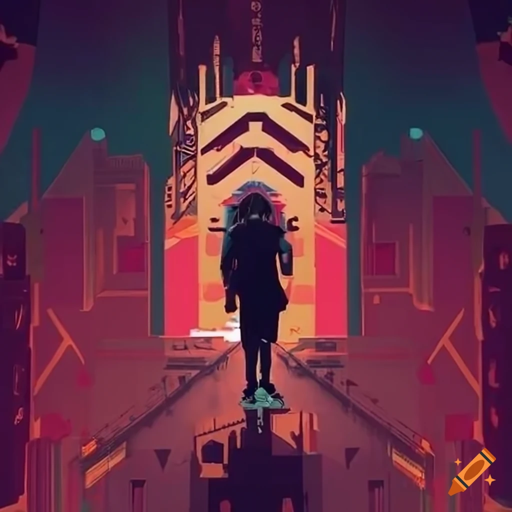 Deathloop poster with bold typography and vibrant colors on Craiyon