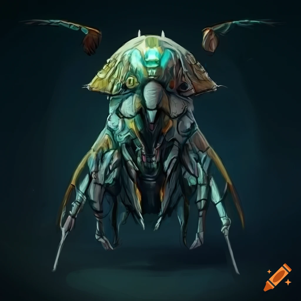 Insectoid spaceship art inspired by yuigoh on Craiyon