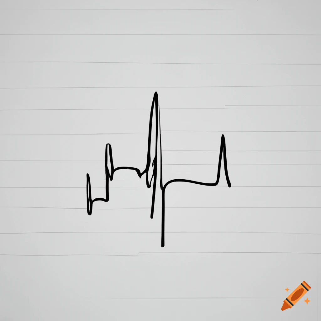 Dynamic single line drawing of an ECG on Craiyon
