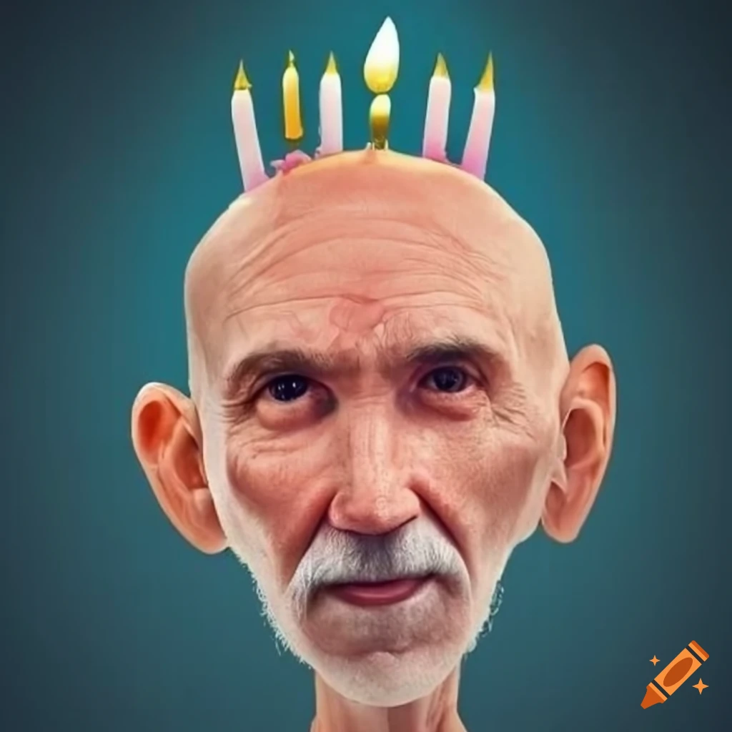 Birthday card design for a muscular bald accountant turning 53 on Craiyon