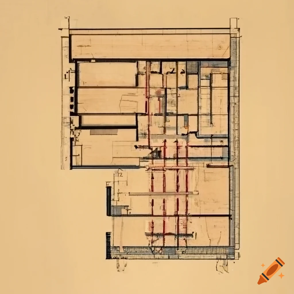 Wood warehouse distribution plan from above on Craiyon