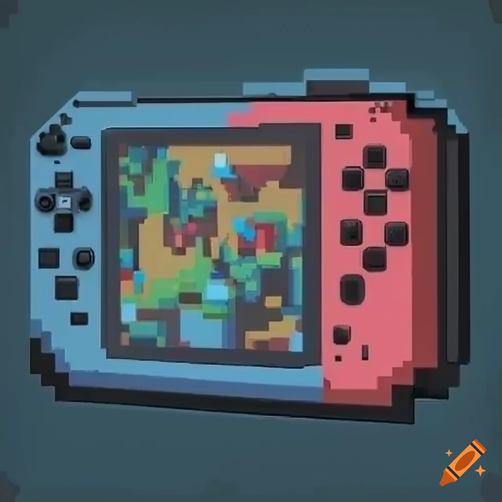 Nintendo switch device in pixel art style on Craiyon
