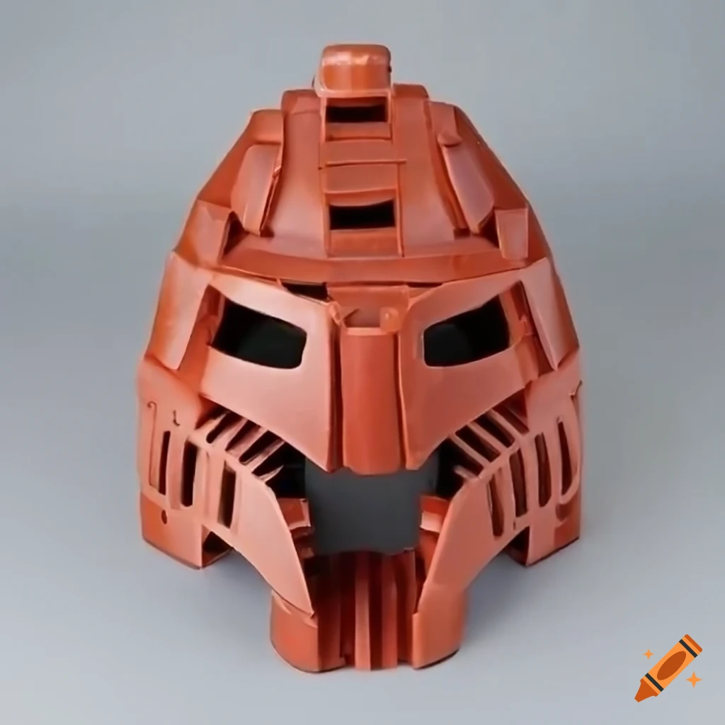 Industrial ritual sports helmet with japanese polynesian mask and ...