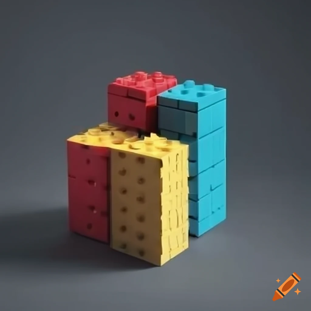 Cube lego blocks for concrete formwork on Craiyon