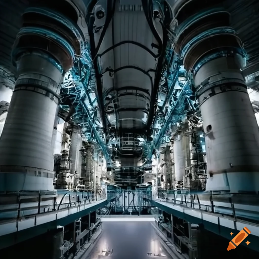 Nuclear reactor facility with cooling tower and reactor units on Craiyon
