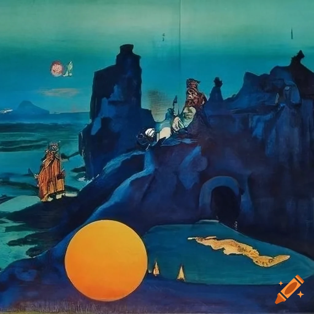 Aladdin and the Genie stone lithograph with diverse art styles and wide ...