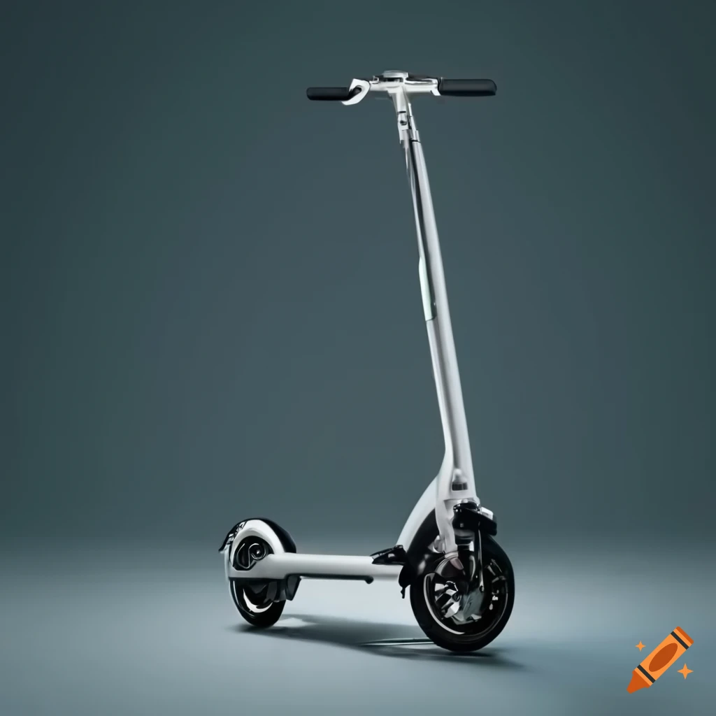 Foldable electric scooter folding up on Craiyon