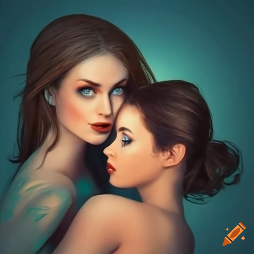 Two beautiful women on Craiyon