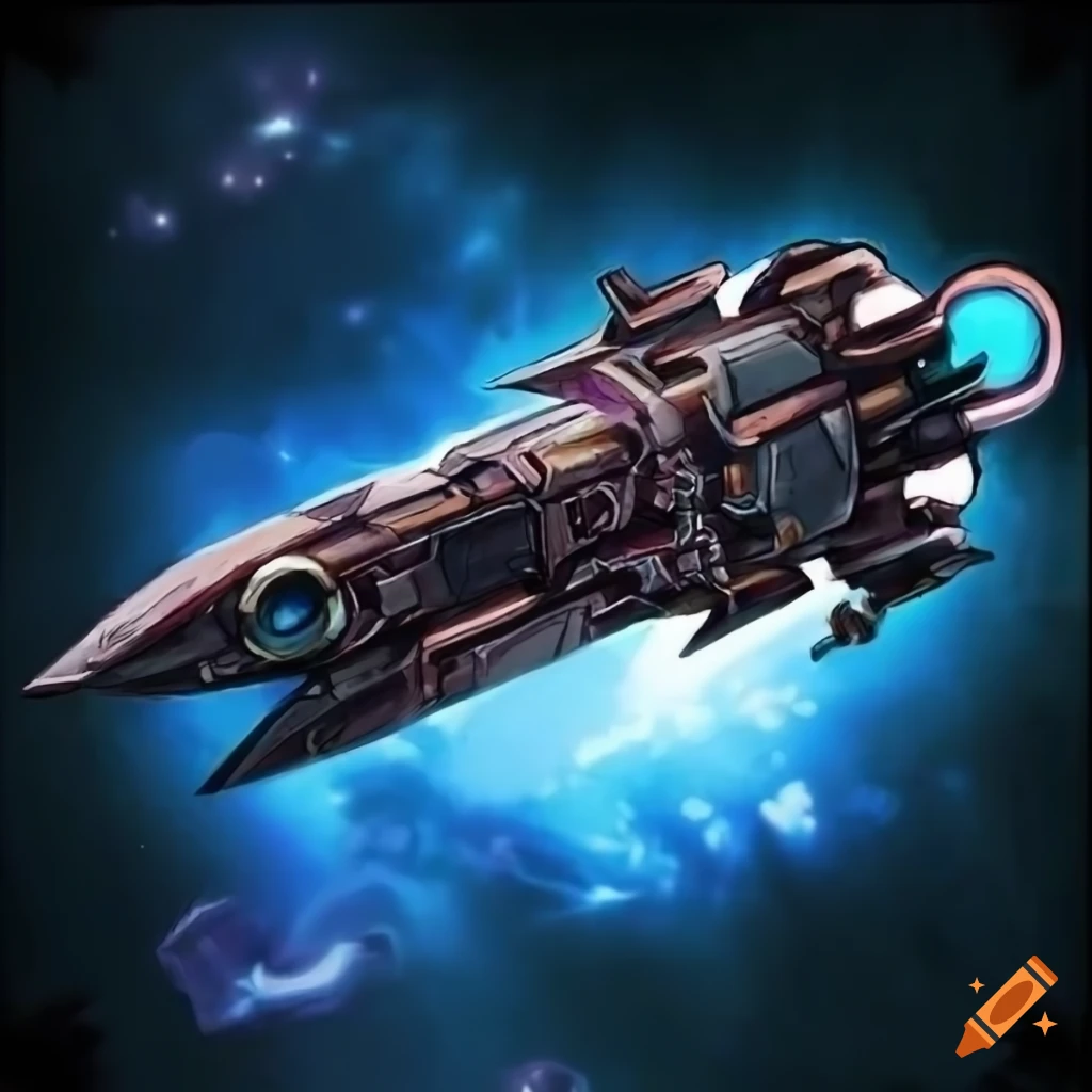 YUGIOH spaceship double cannon artwork on Craiyon