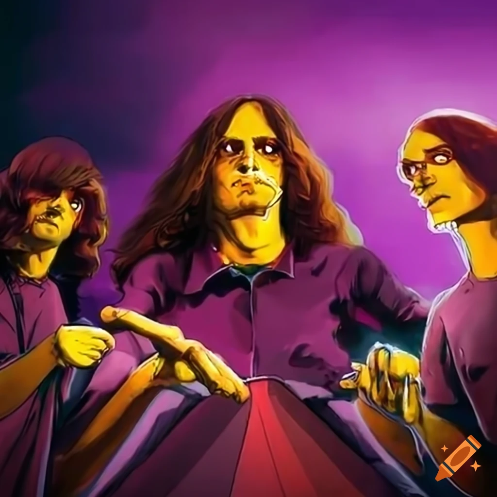 Pink floyd band in the simpsons cartoon style on Craiyon