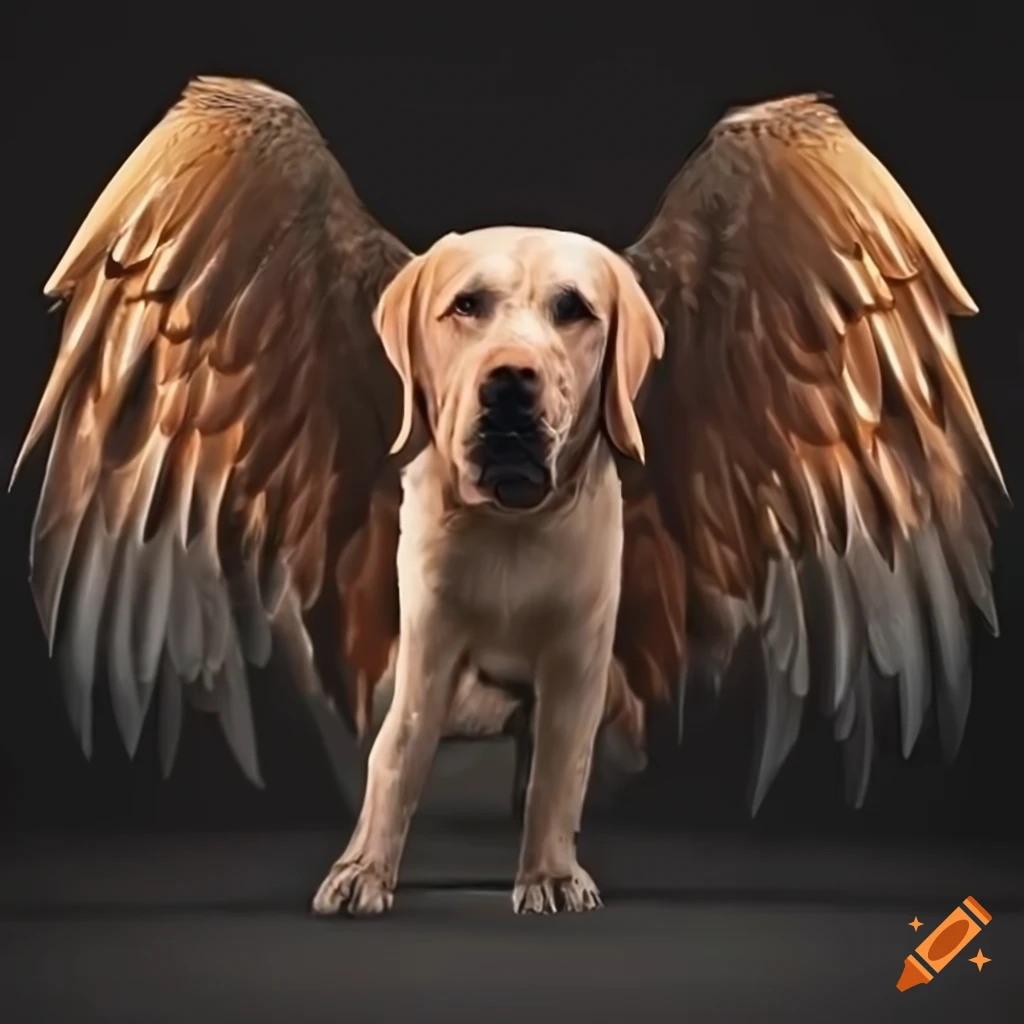 Labrador with eagle wings on Craiyon