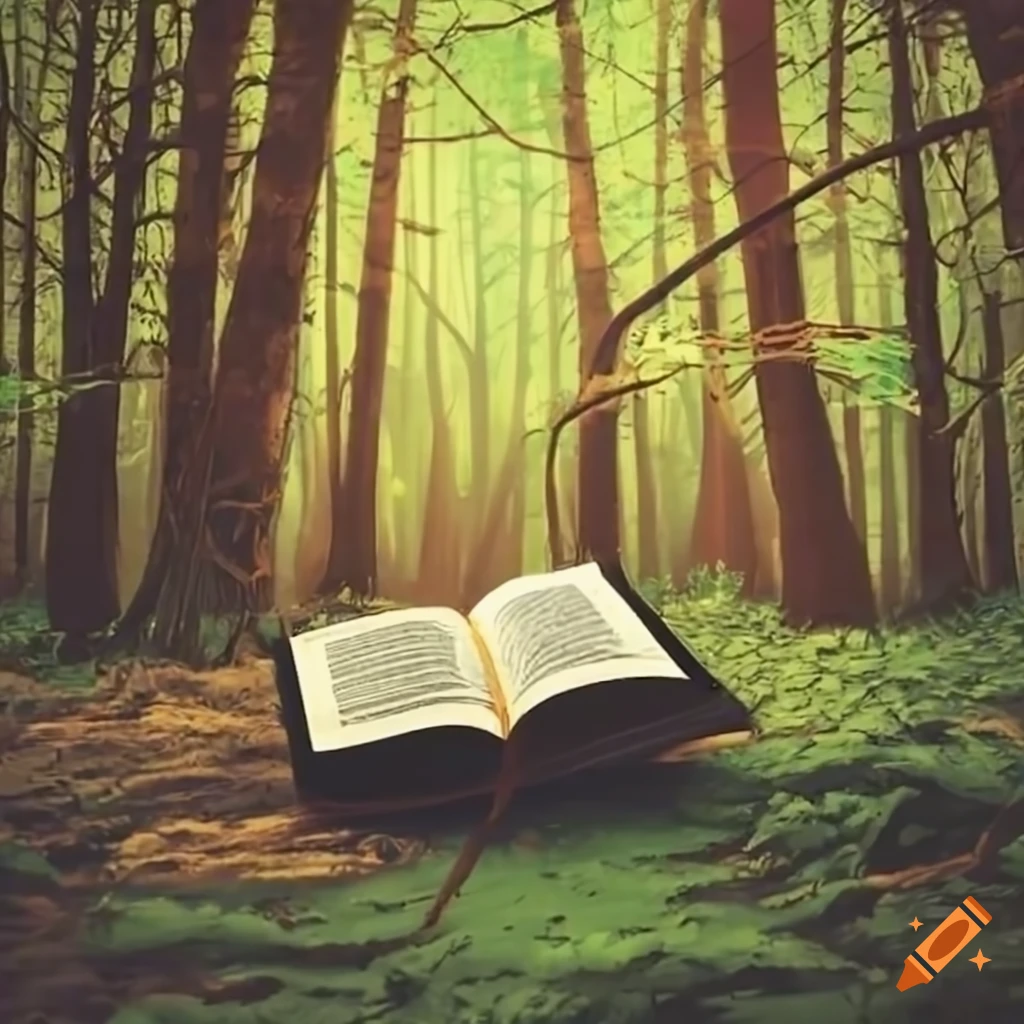 Bible in the forest on Craiyon