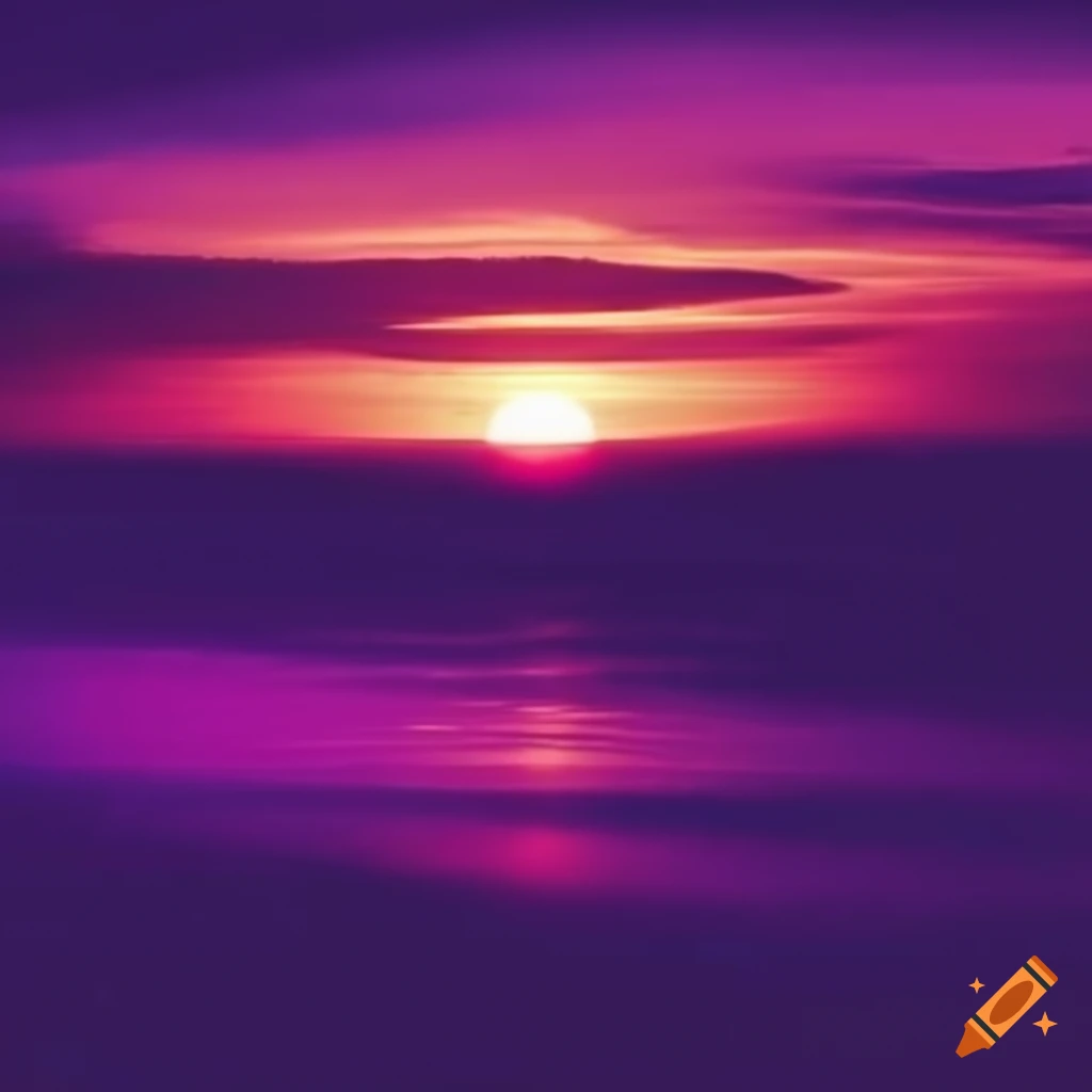 Purple sunset scenery on Craiyon