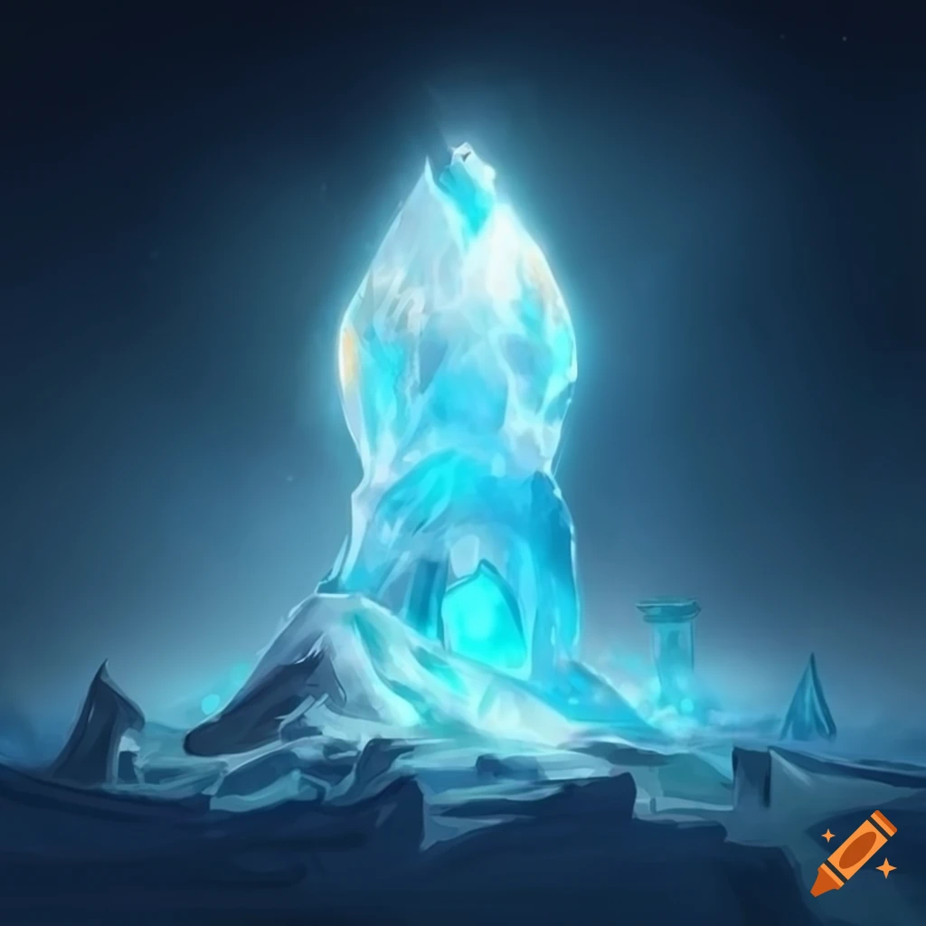 YUIGOH art of an ice spaceship on Craiyon