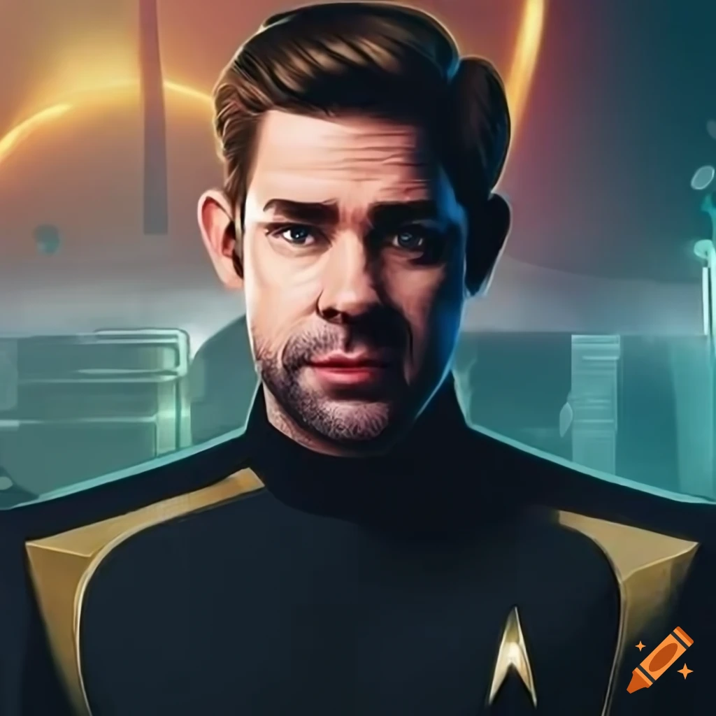 Sci-fi starship captain in starfleet uniform inspired by disney star ...