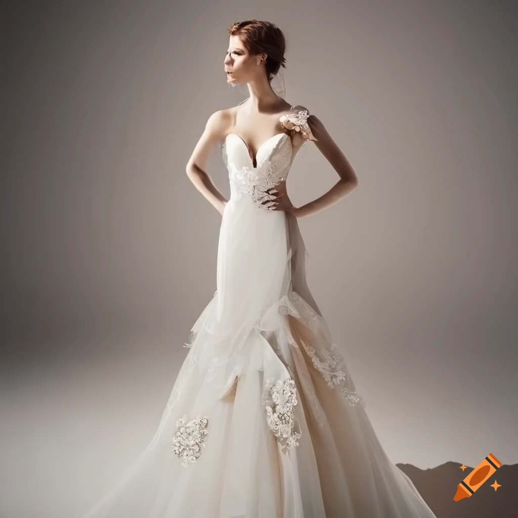 Detailed wedding dress designed for maria fuc on Craiyon