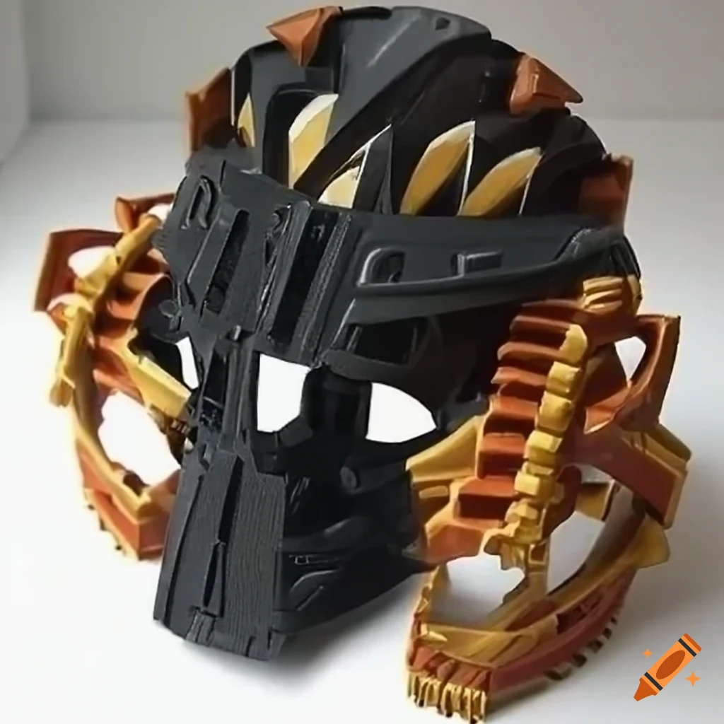 Constructing industrial ritual sports helmet with Japanese Polynesian ...