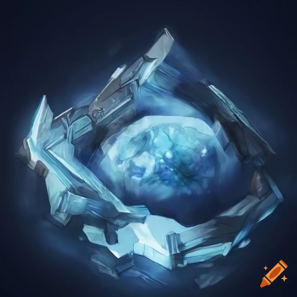 Yuigoh art of an ice spaceship on Craiyon