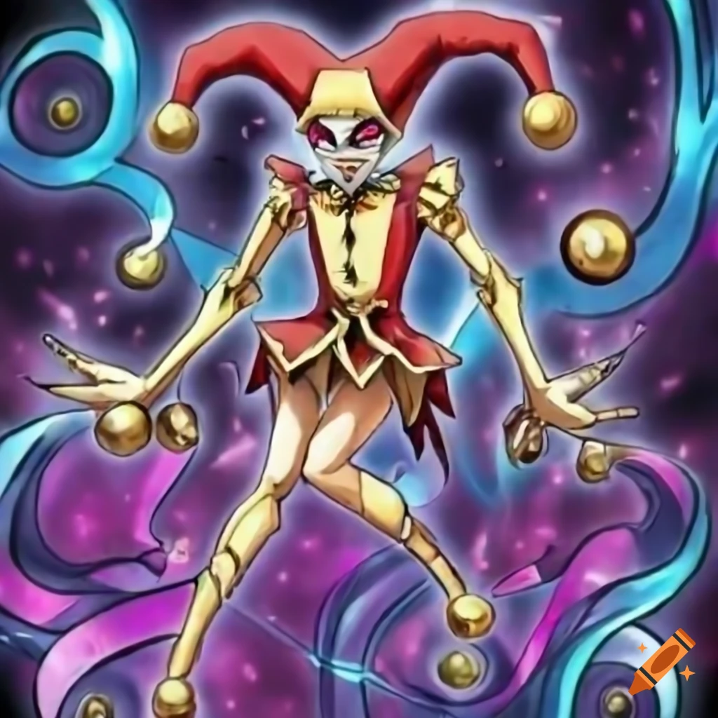 Dancing jester in yu-gi-oh! card art in hd full screen on Craiyon