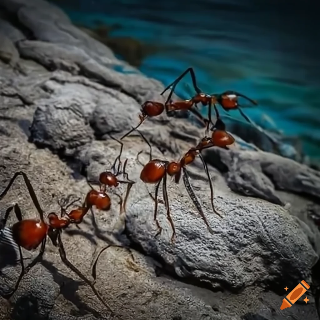 Giant ants invading the coast of marbella, spain on Craiyon