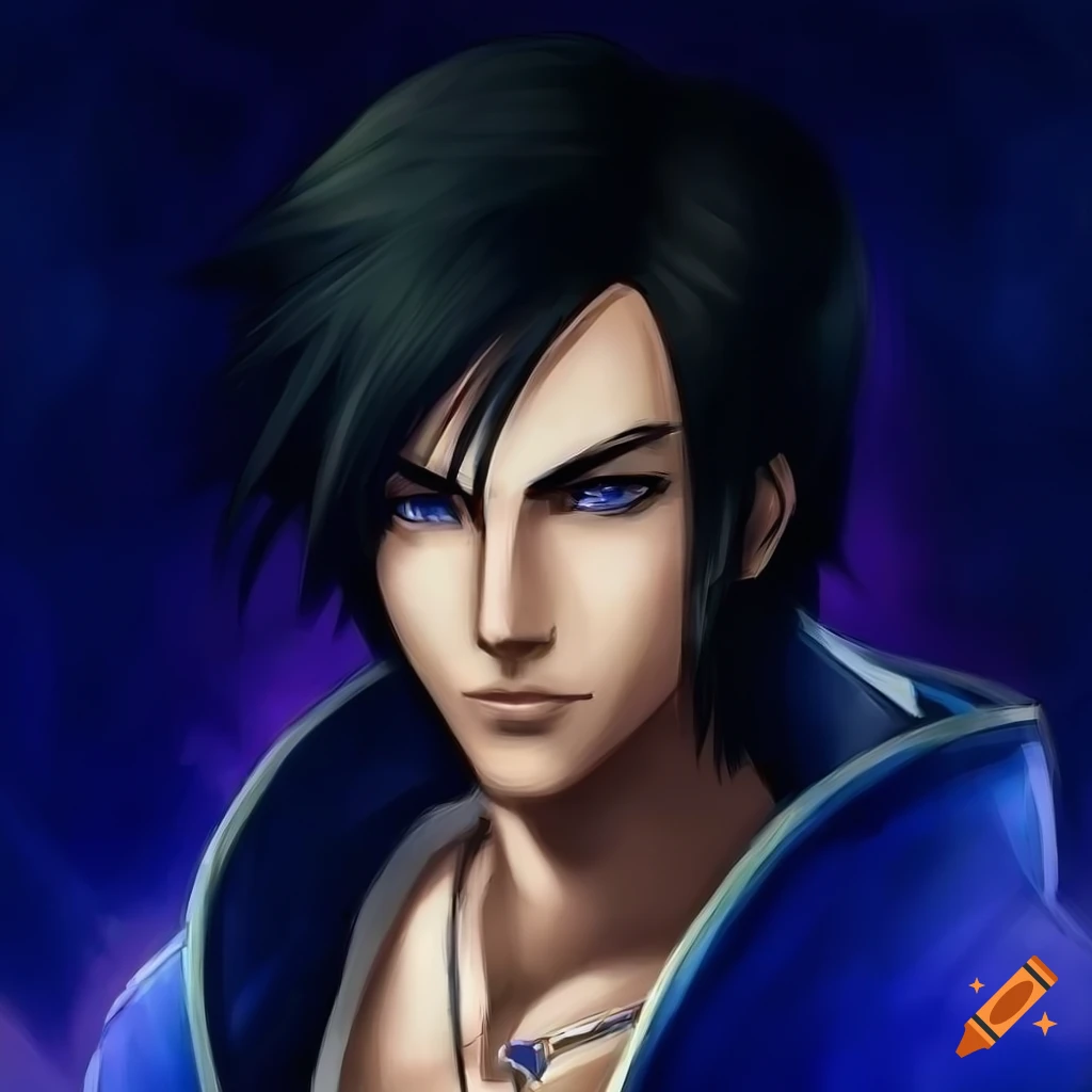 Portrait of a handsome guy resembling Squall from Final Fantasy by ...