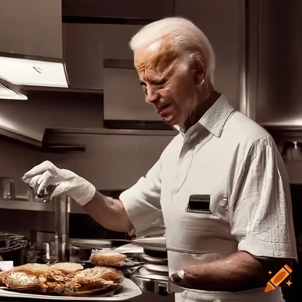 Joe biden working in the kitchen at mcdonald's on Craiyon