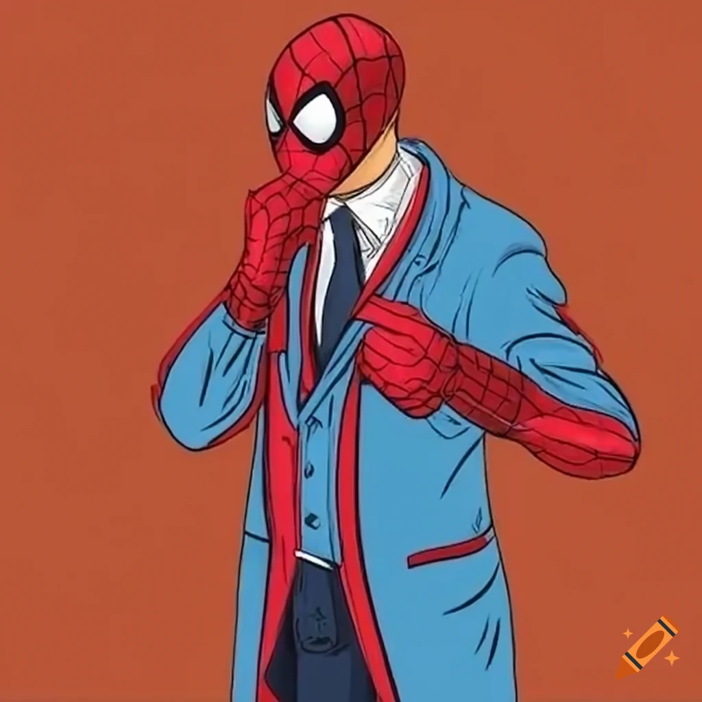 Spider-man in lab coat creating silks on Craiyon