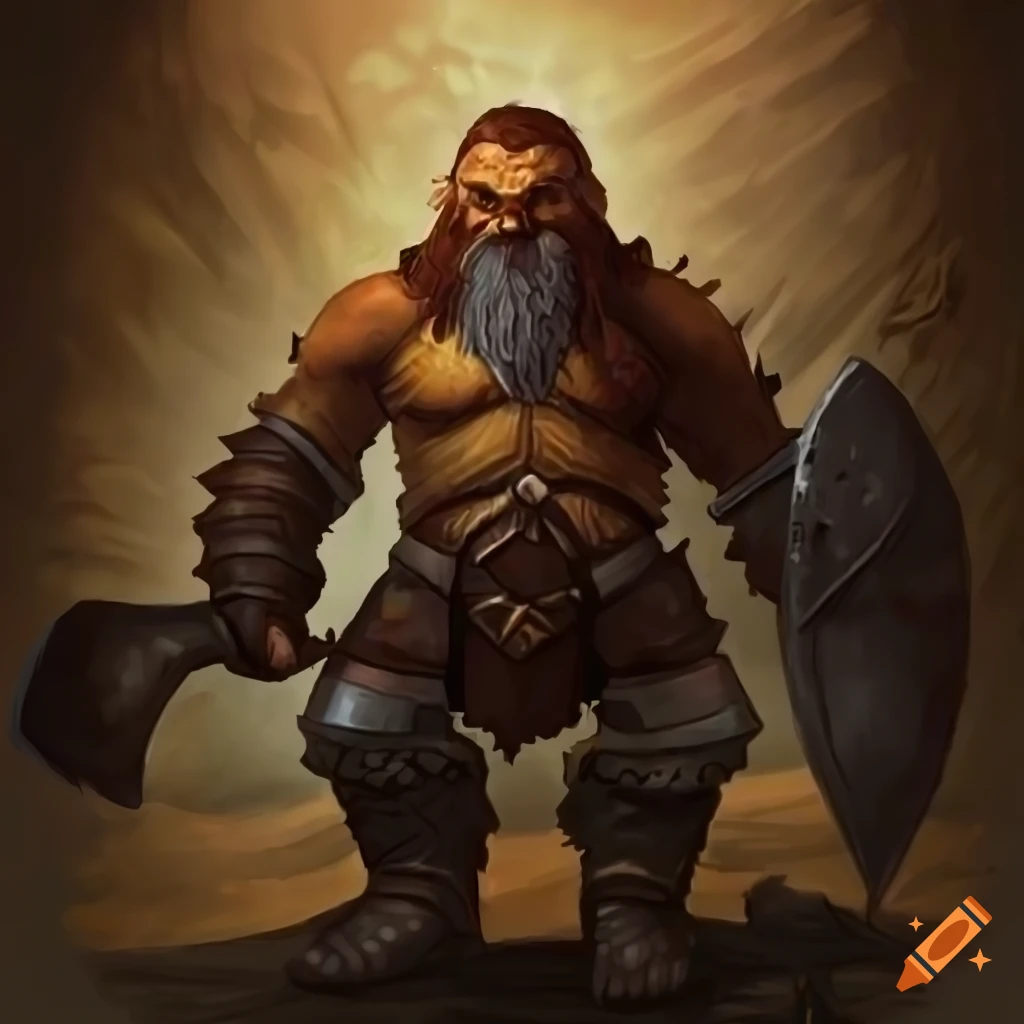 Fantasy rpg dwarf character with robust physique and determined ...