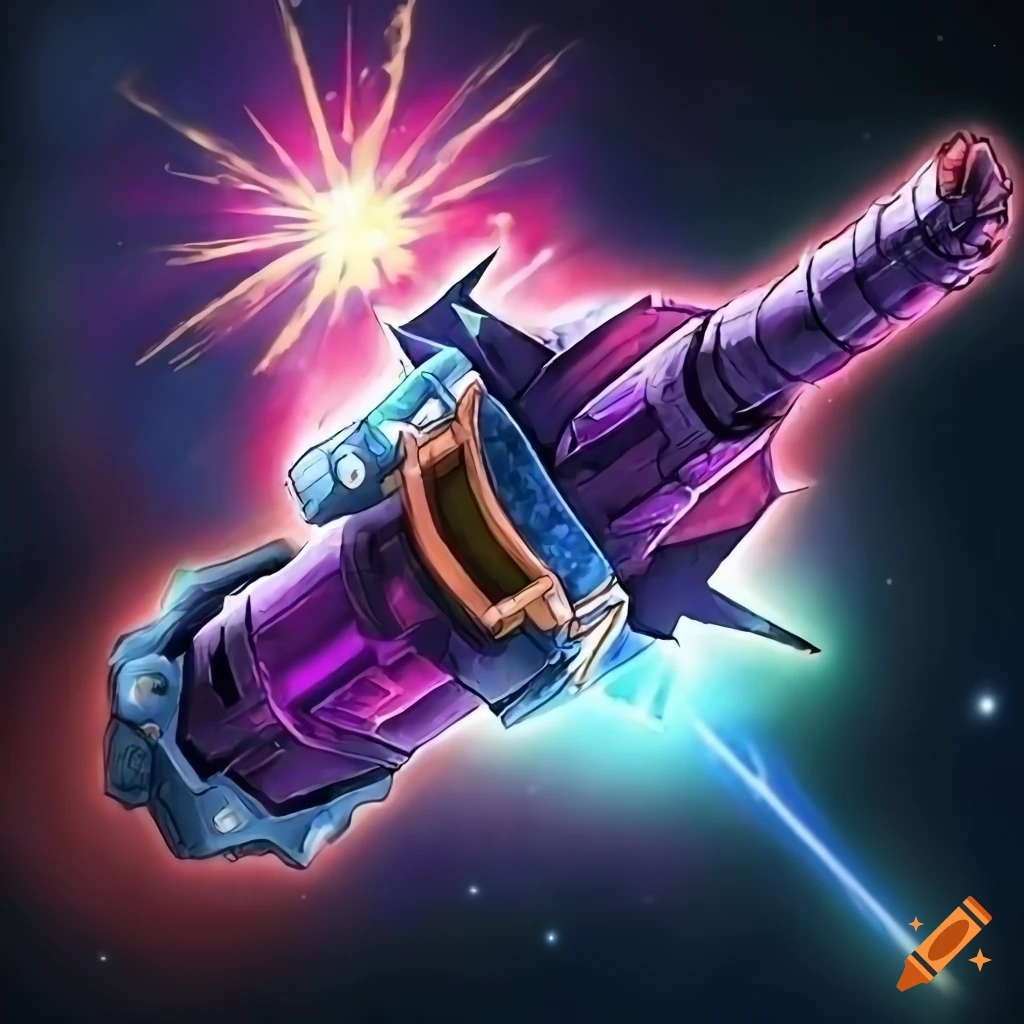 Yugioh space energy cannon art on Craiyon