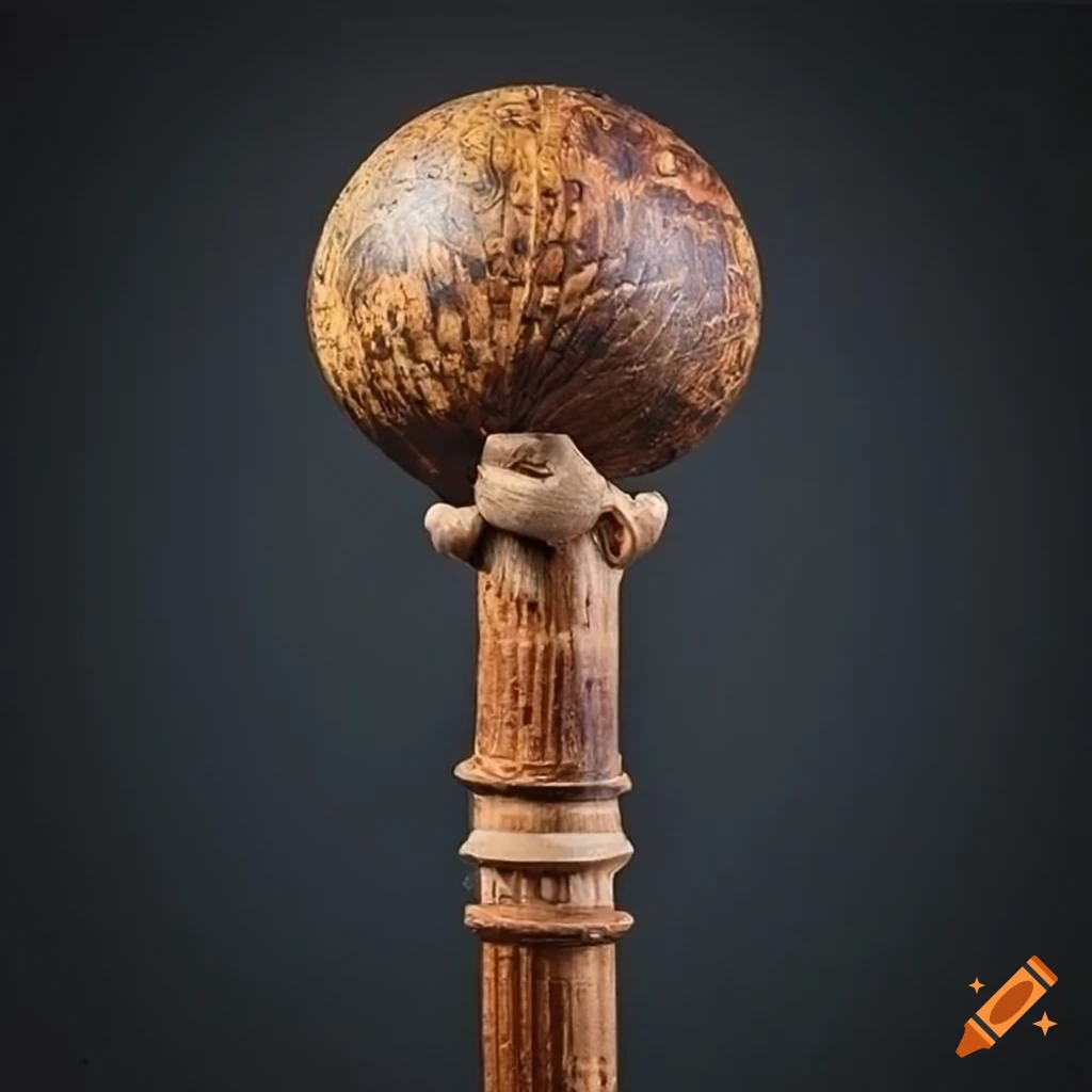 Sturdy wooden mace of chauntea goddess of nature with gardening theme ...