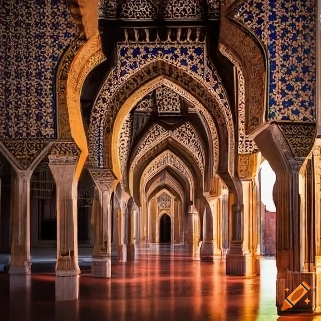 Traditional Islamic architecture featuring domes, arches, and minarets ...