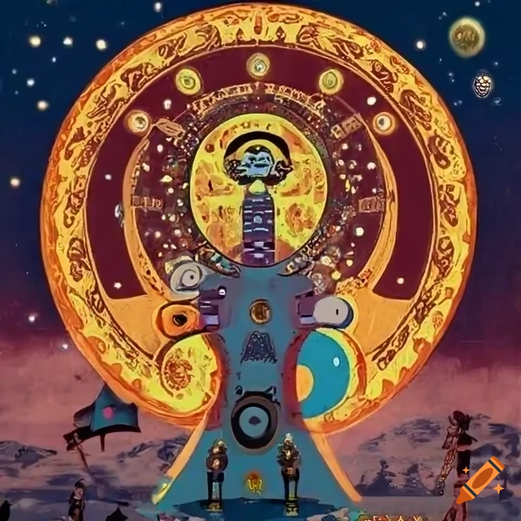 Graphic novel-inspired esoteric portrait studying the quadrivium arts ...