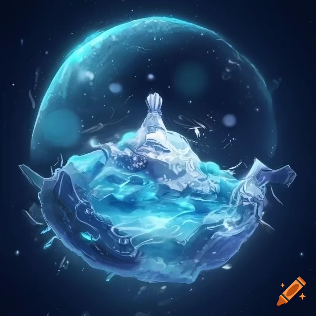 Ice spaceship artwork from yu-gi-oh universe on Craiyon