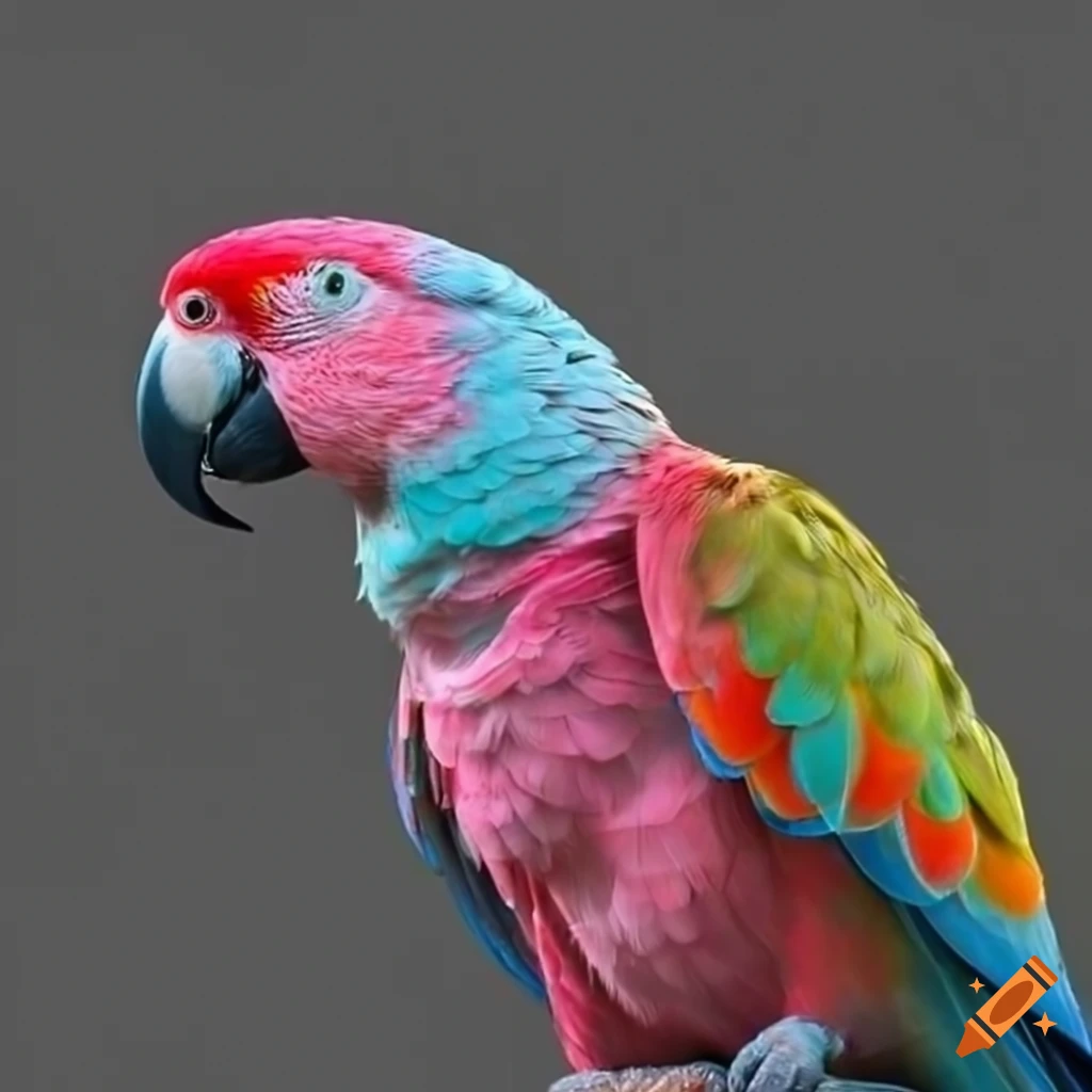 Pink parrot on Craiyon