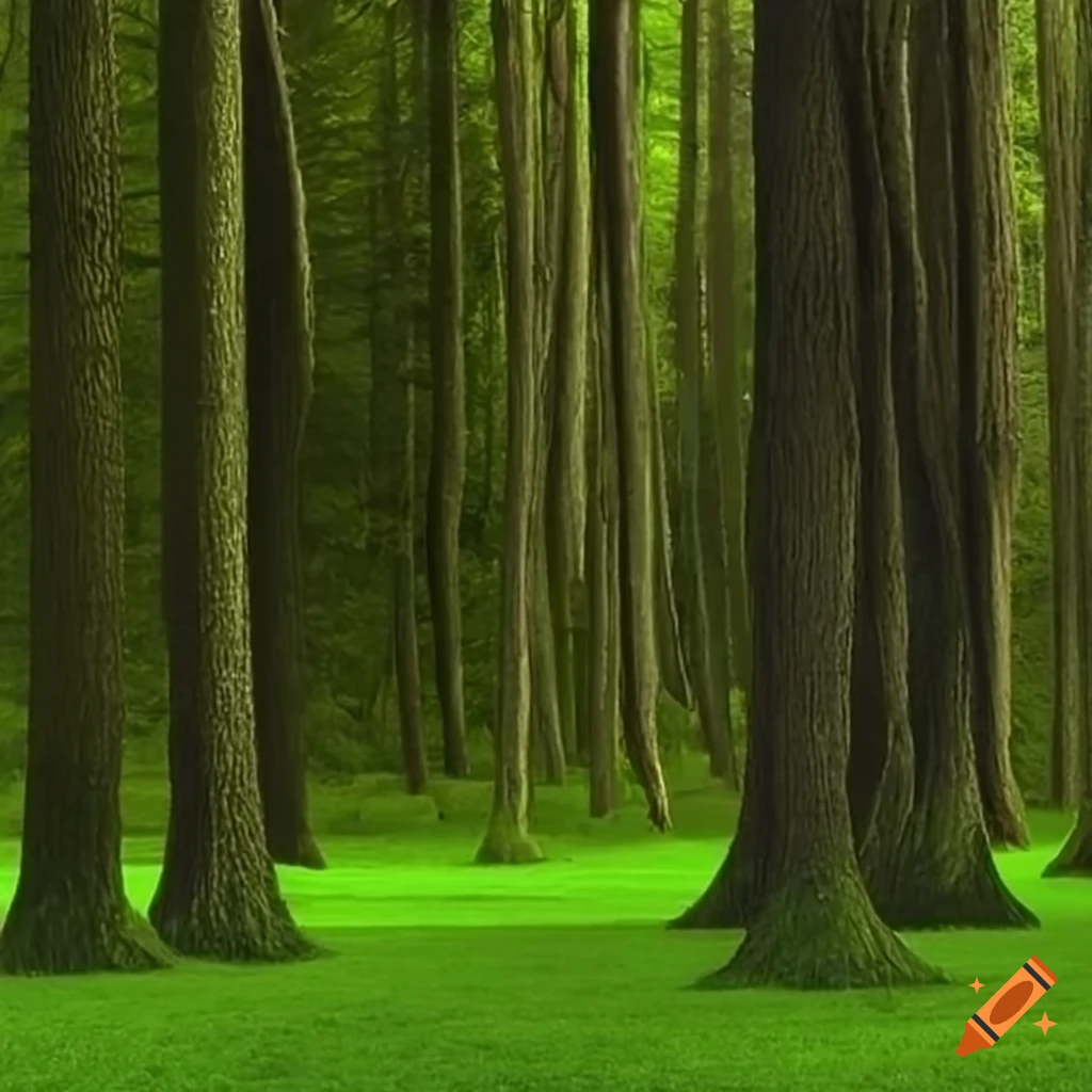 Mixed forest showcasing various tree types on Craiyon