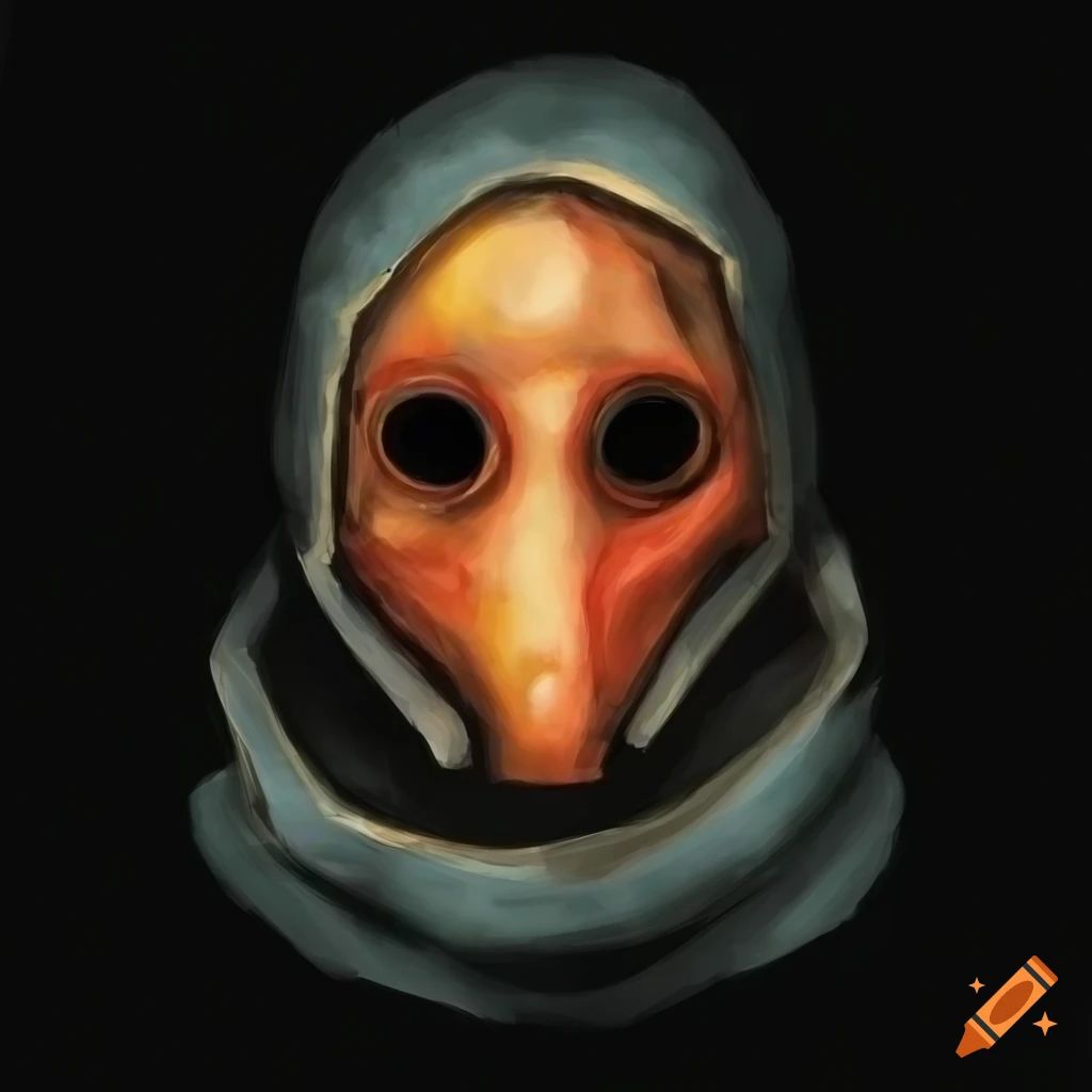 Masked space nomad drawing on Craiyon