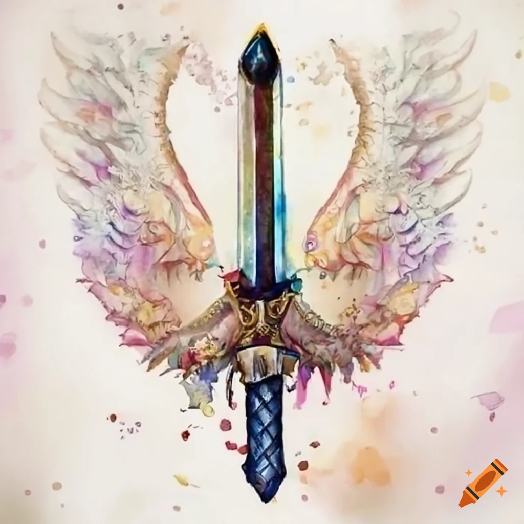 Sword with angel wings design on Craiyon