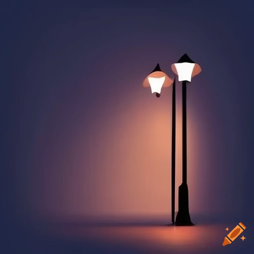 Street corner with paper cut-out style streetlights on Craiyon