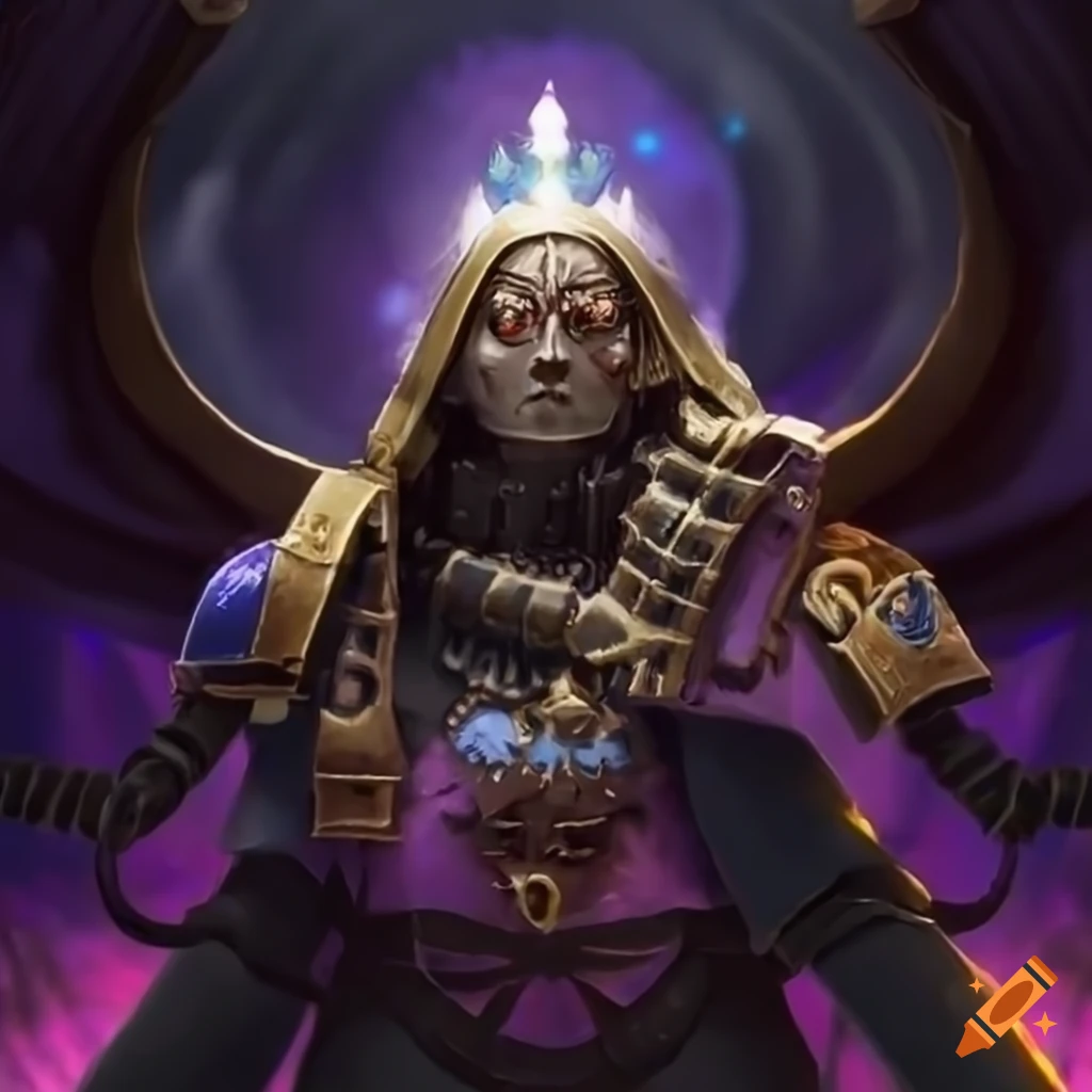 Imposing psychic character in Warhammer 40k with mystical aura and ...