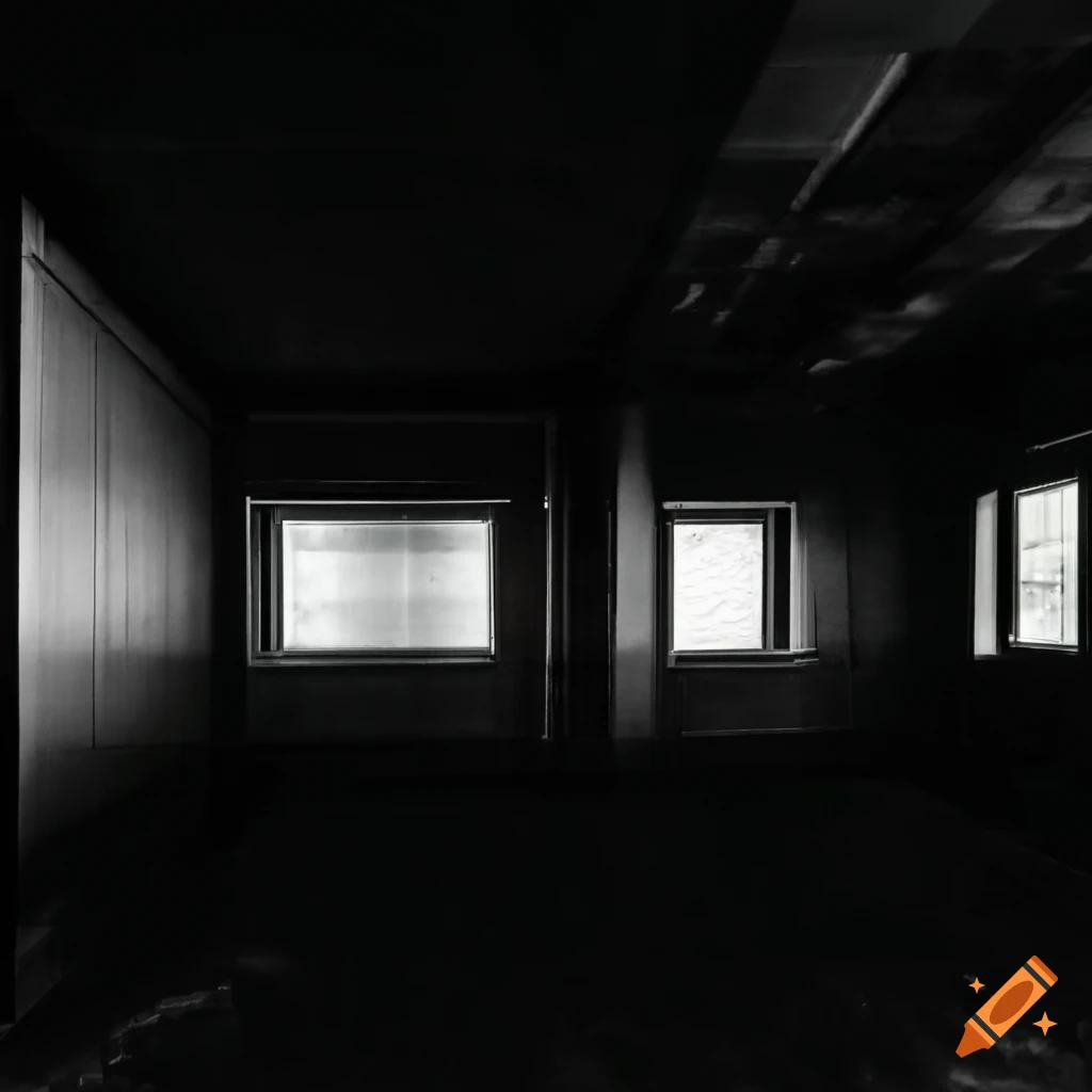 Room with strong contrast lighting on Craiyon