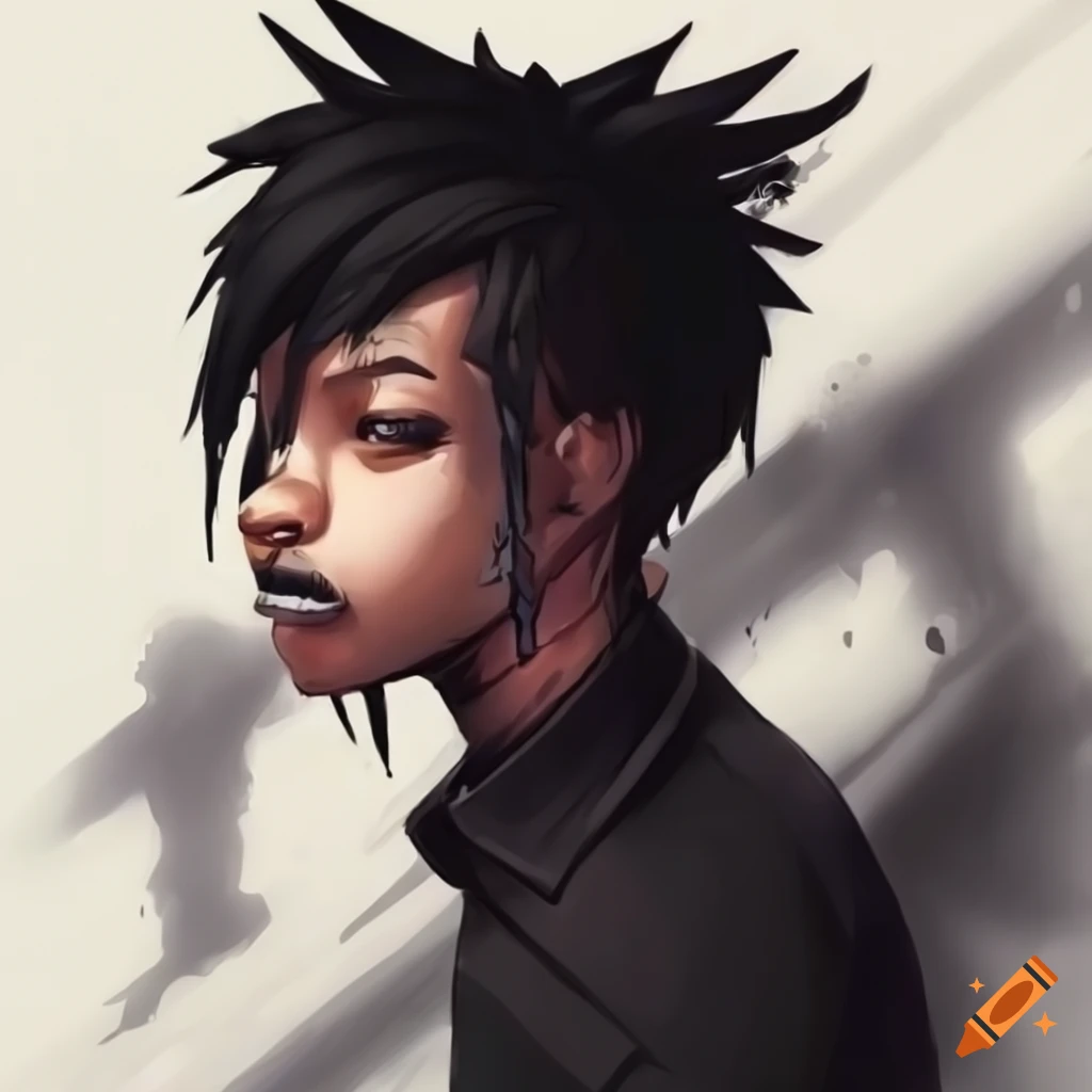 Black emo man on Craiyon